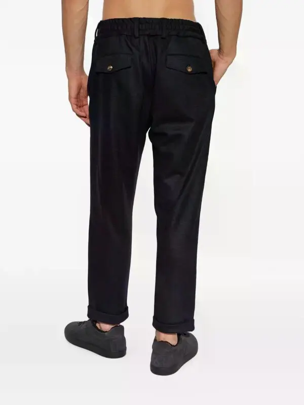 Eleventy Rolled-up Wool-blend Trousers