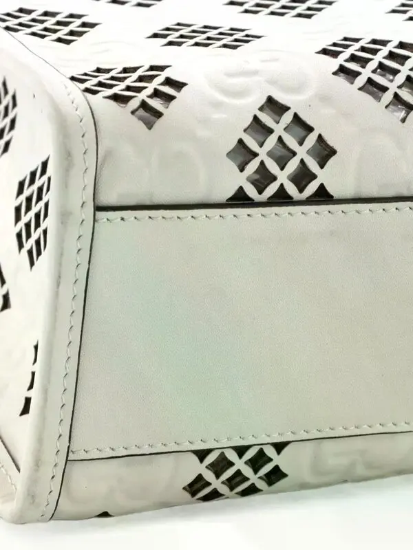 Gucci Convertible Gg Debossed Laser Cut Leather Small Tote Bag