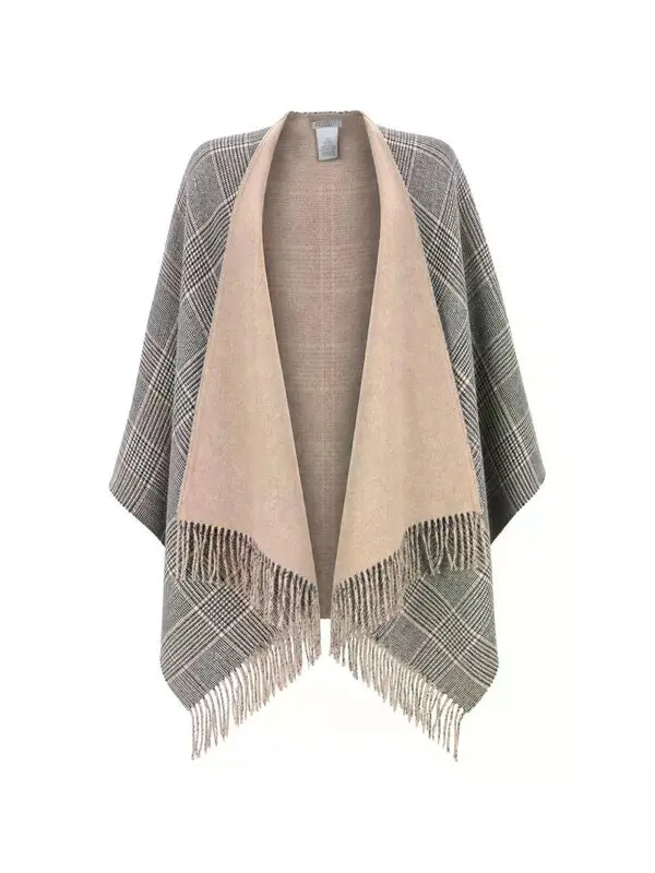 Brunello Cucinelli Prince Of Wales Check Cape - Neutrals