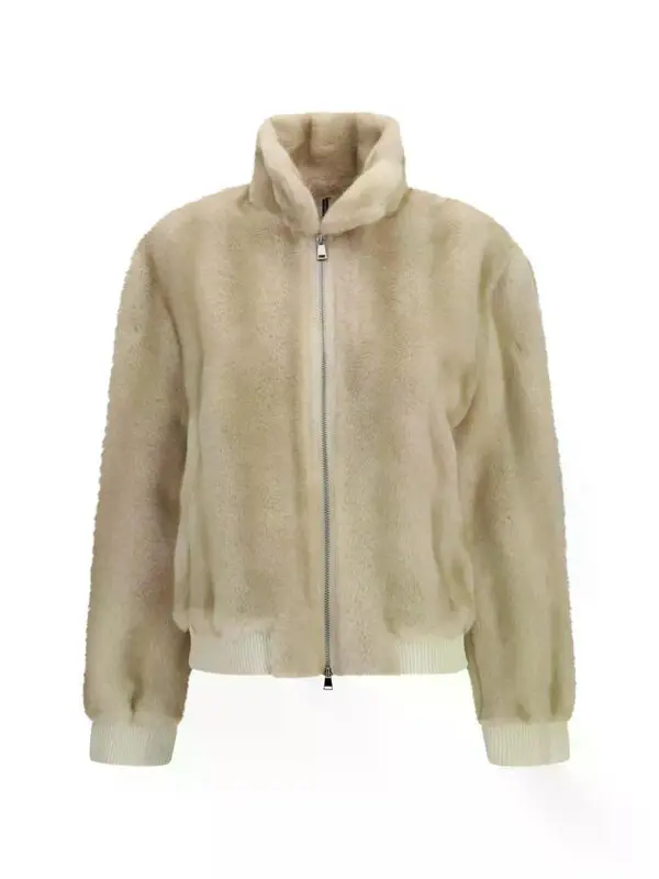 SWORD 6644 Faux-fur Cropped Jacket - Neutrals