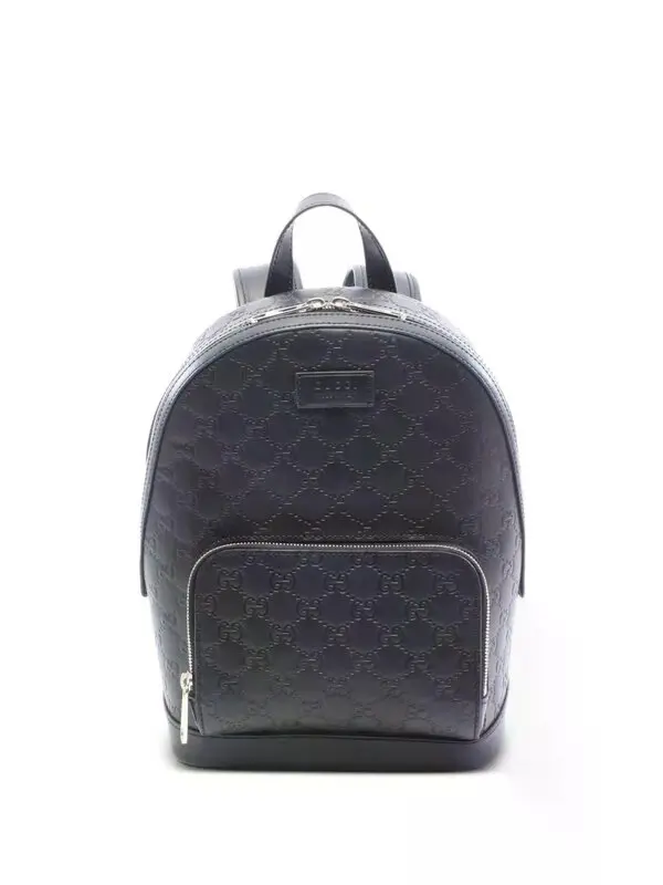 Gucci Gg Logo Leather Backpack