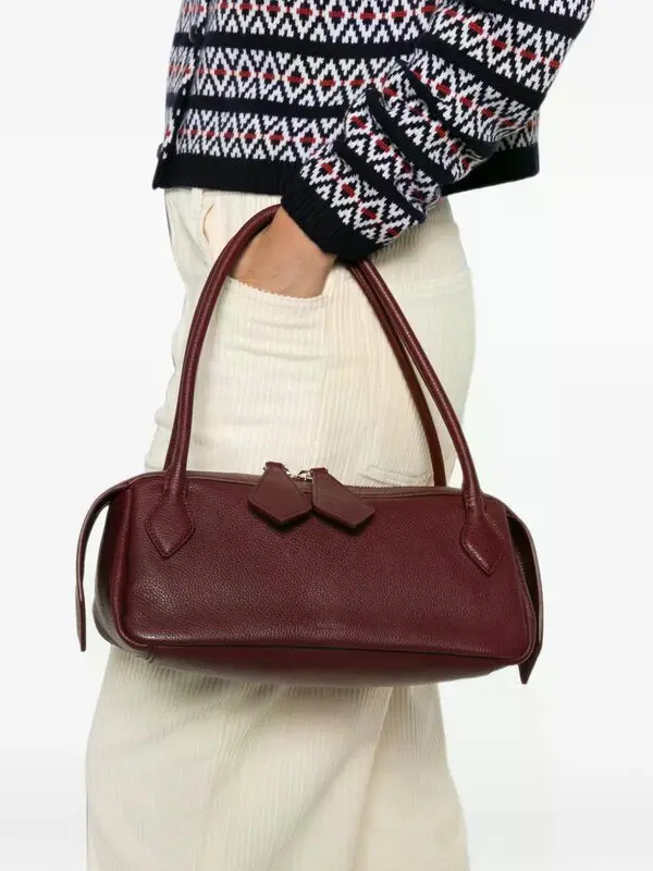 MINOBOSSI Grained Leather Shoulder Bag