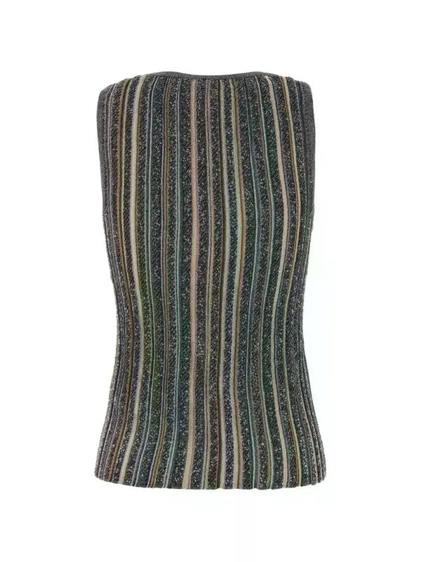 Missoni Ribbed Top With Sequins And V-neck