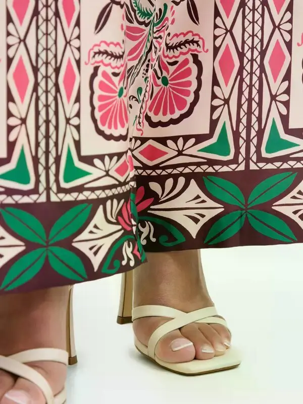 MORGAN Geometric Print Wide-leg Trousers