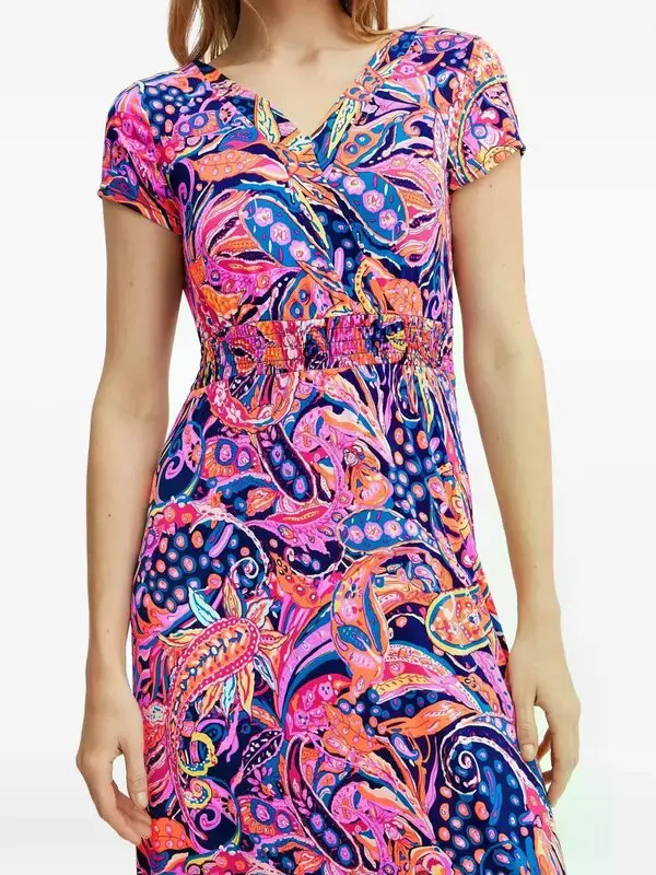 MORGAN Paisley-print Shirred Maxi Dress