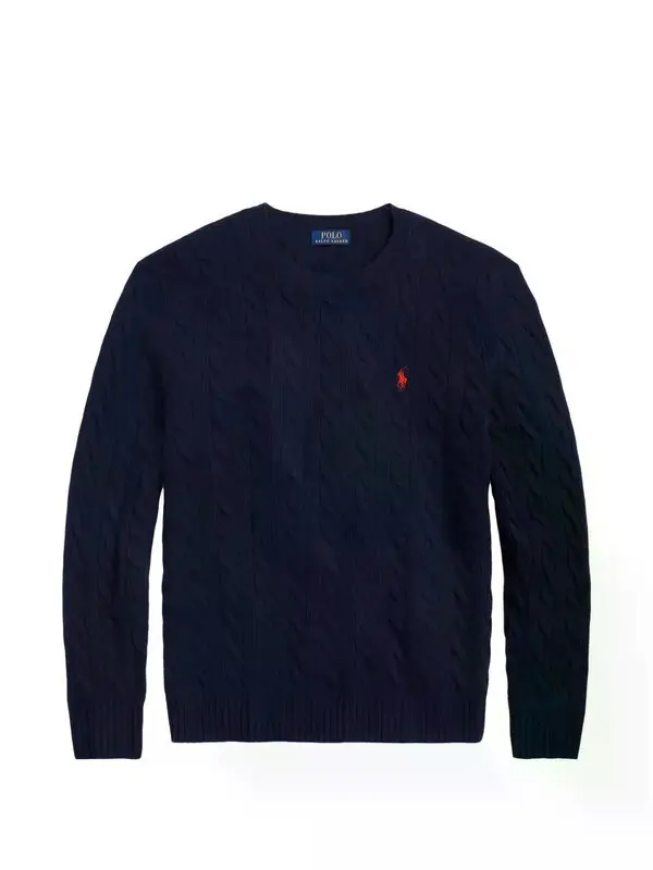 Ralph Lauren Cable-knit Embroidered-logo Sweater