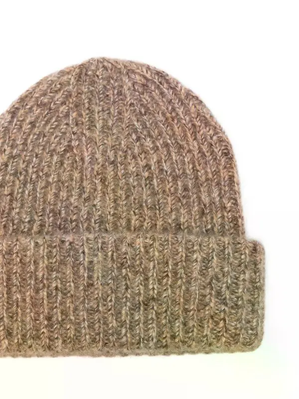 Soft Goat Ribbed Knit Beanie Hat