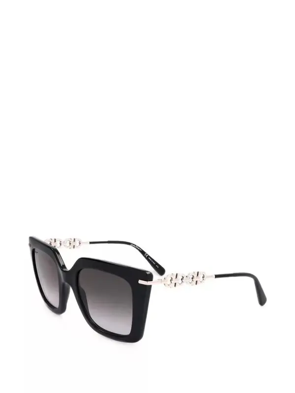 FERRAGAMO Gancini Square-frame Sunglasses - Black
