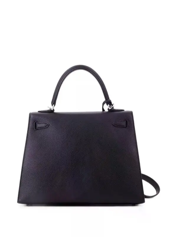 Hermès Kelly Handbag Noir Epsom With Palladium Hardware 25 Satchel