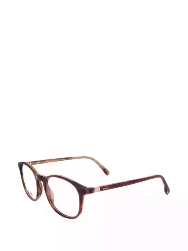 BOSS Tortoiseshell-effect Round-frame Glasses