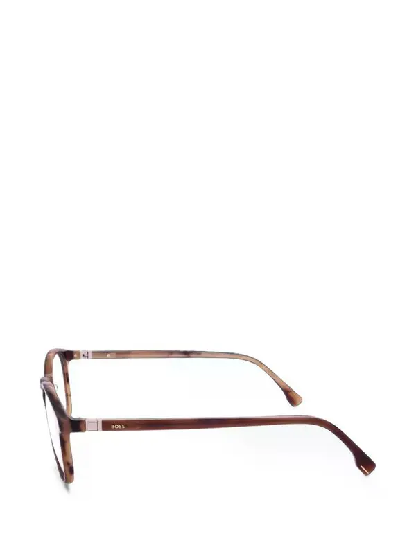 BOSS Tortoiseshell-effect Round-frame Glasses