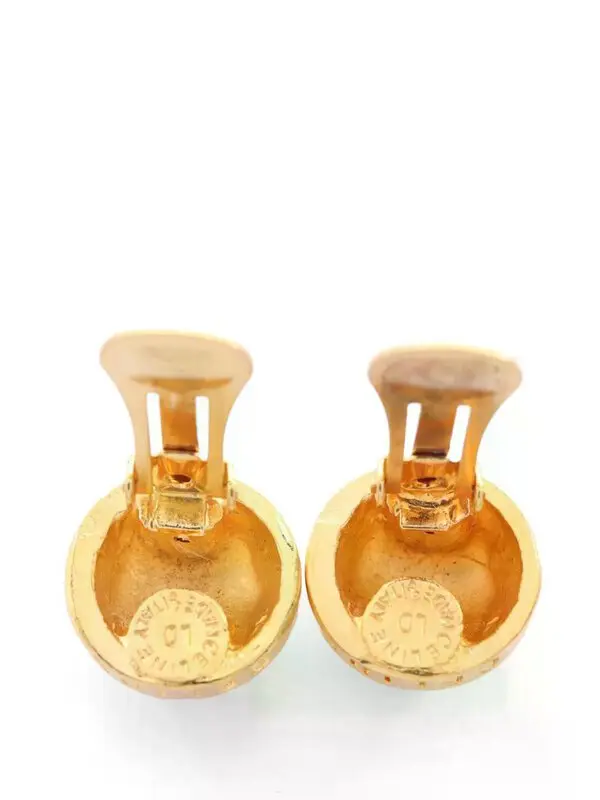 Celine Basket-weave Effect Clip-on Earrings