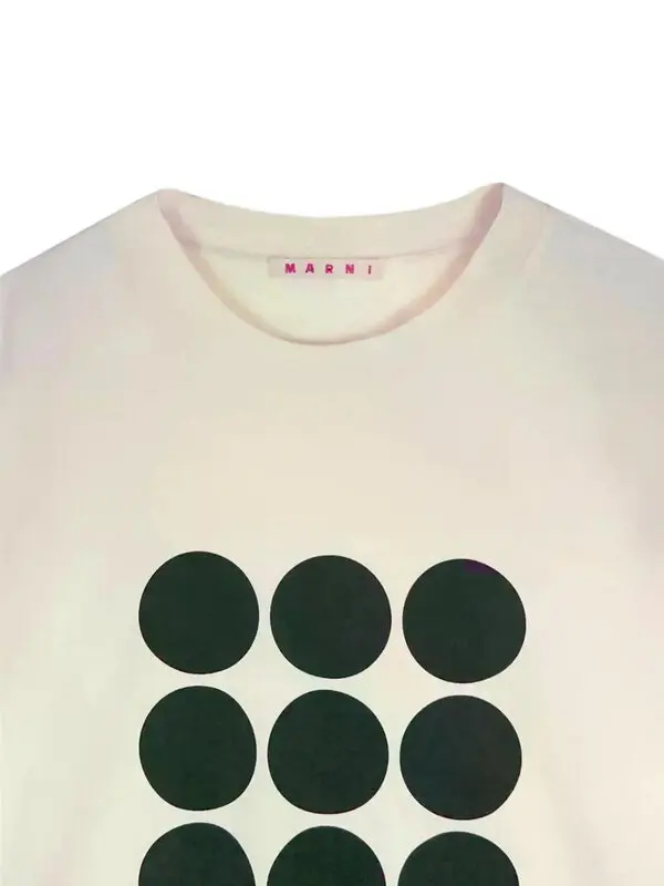 Marni White Cotton T-shirt With Planet-print