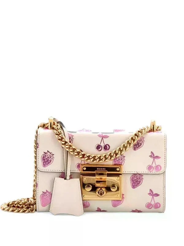 Gucci Padlock Printed Leather Small Shoulder Bag - Neutrals