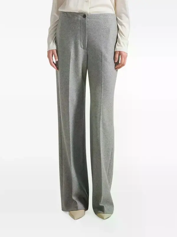 Seventy Pressed-crease Straight-leg Trousers - Grey