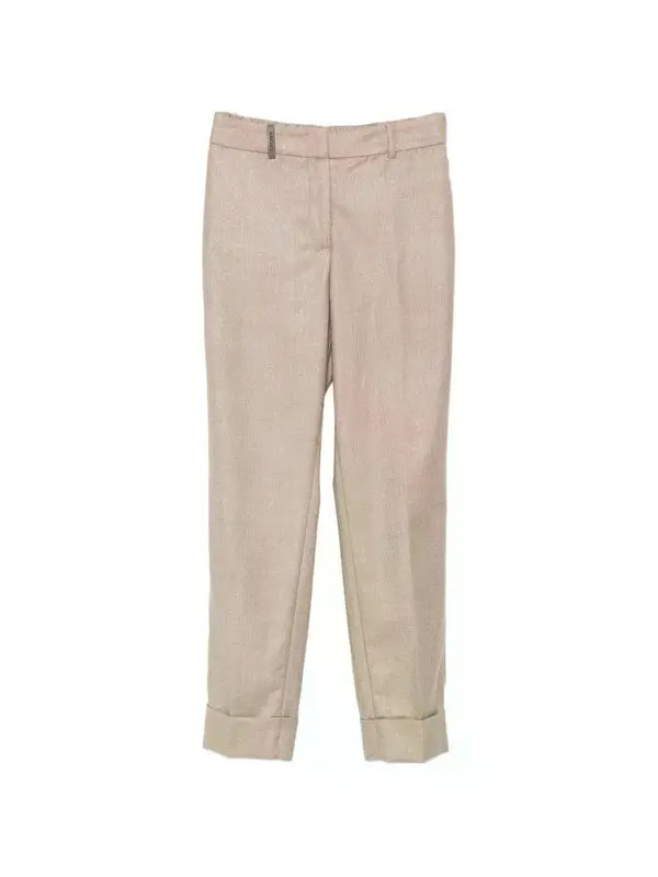 Peserico Turn-up Cuff Trousers In Micro-check