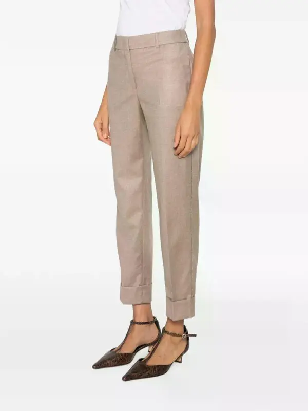 Peserico Turn-up Cuff Trousers In Micro-check