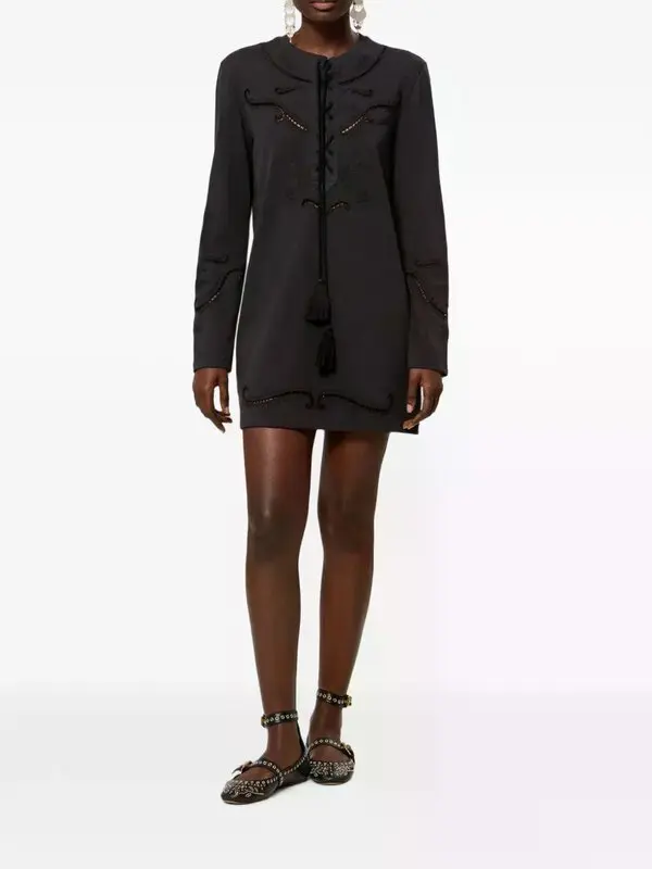 Isabel Marant Étoile Elka Jersey And Broderie Anglaise Mini Dress - Black