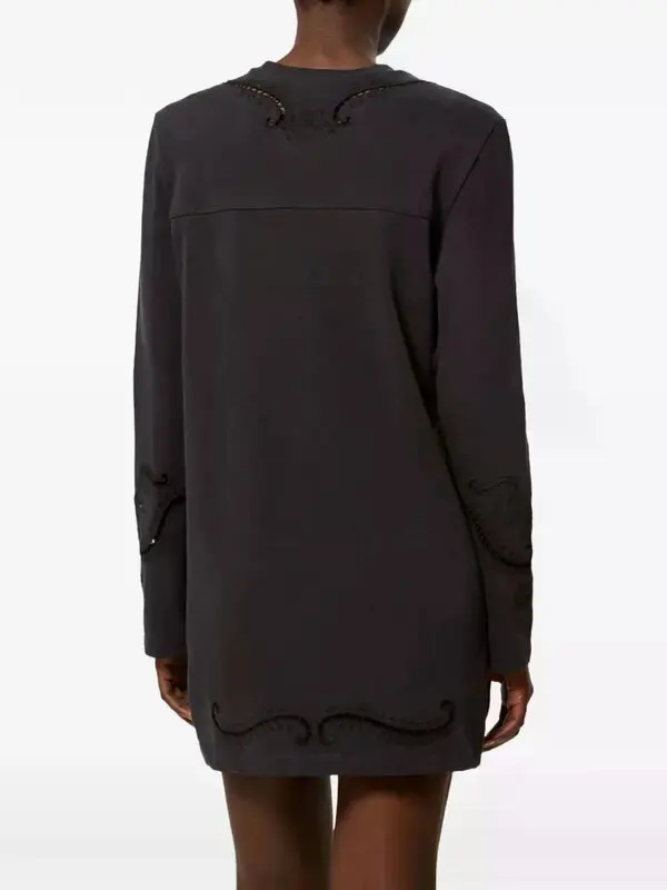 Isabel Marant Étoile Elka Jersey And Broderie Anglaise Mini Dress - Black