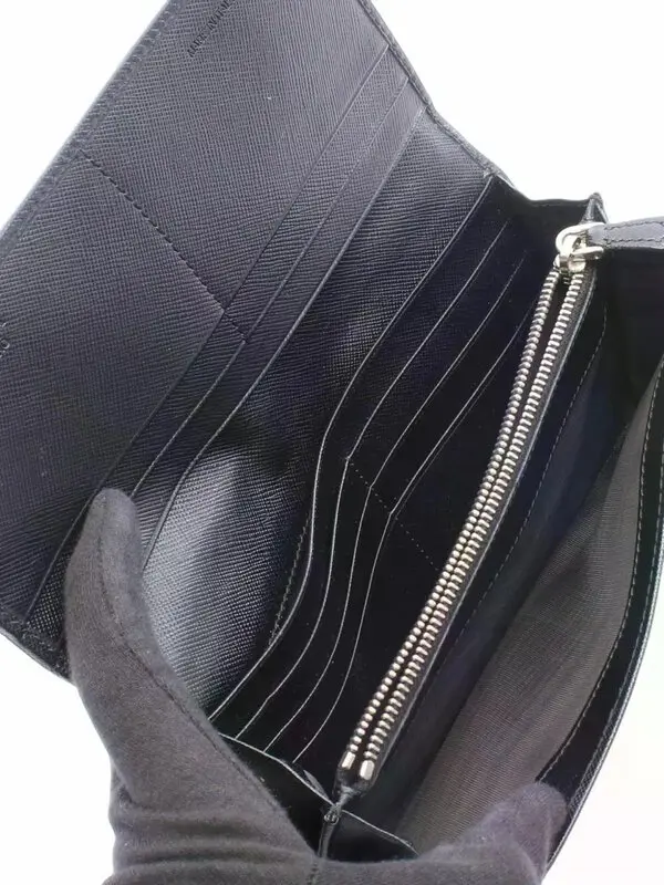Prada 2010s Triangle Logo Long Wallet