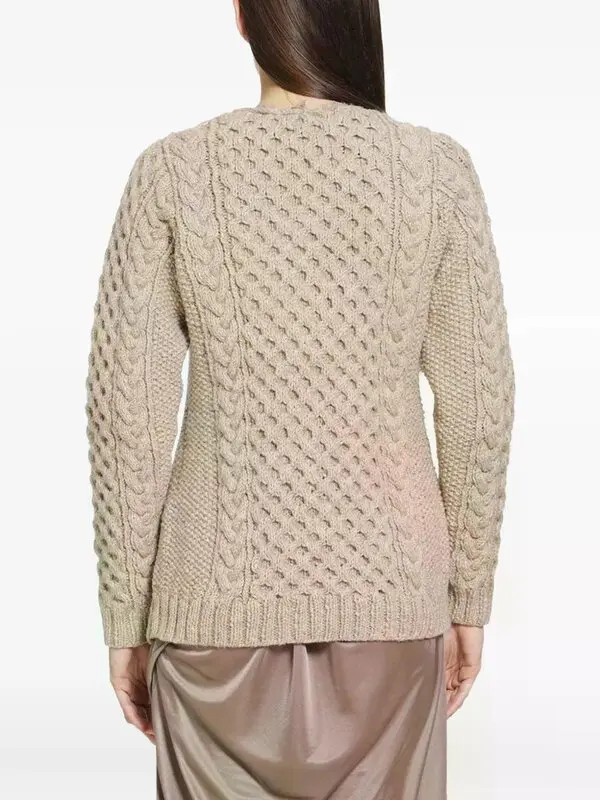 PILLINGS Cable-knit Embellished Cardigan