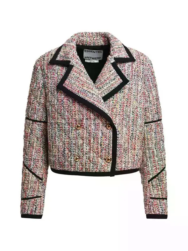 Essentiel Antwerp Quilted Double-breasted Cropped Jacket