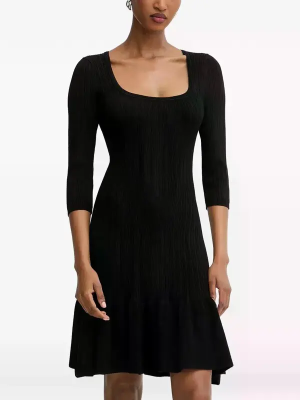 MORGAN Ribbed Ruffled Mini Dress