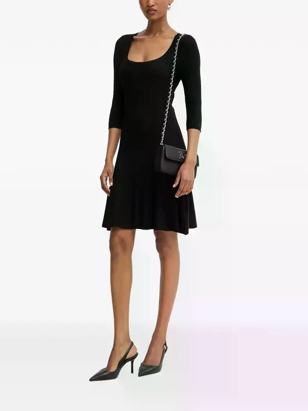 MORGAN Ribbed Ruffled Mini Dress