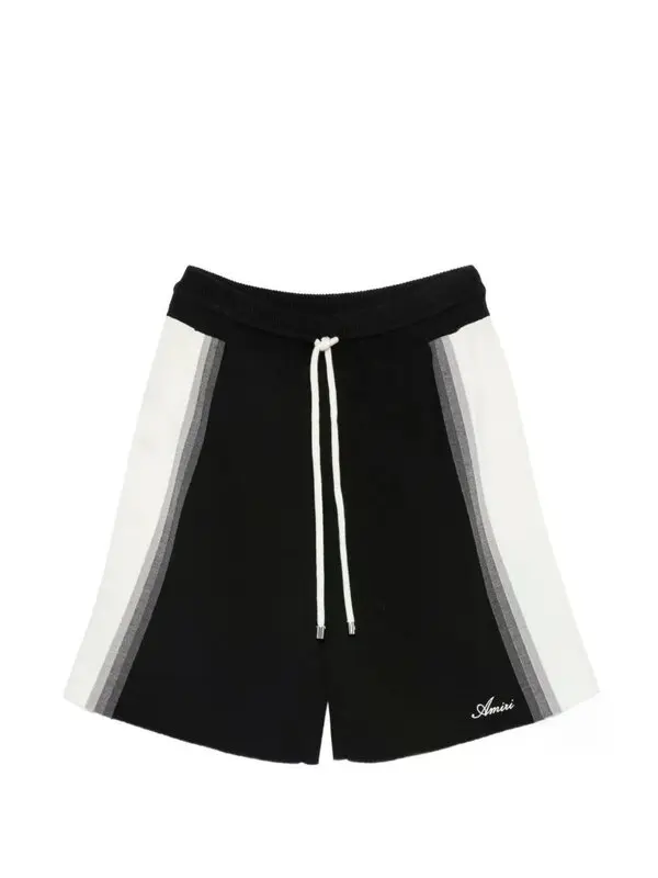 Amiri Gradient-stripe Knitted Shorts - Black