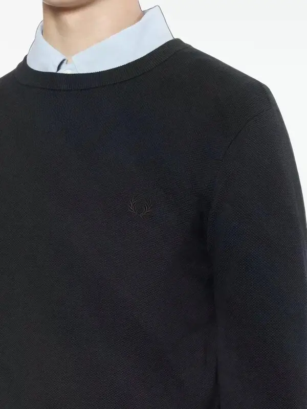 Fred Perry Embroidered-logo Crew-neck Sweater