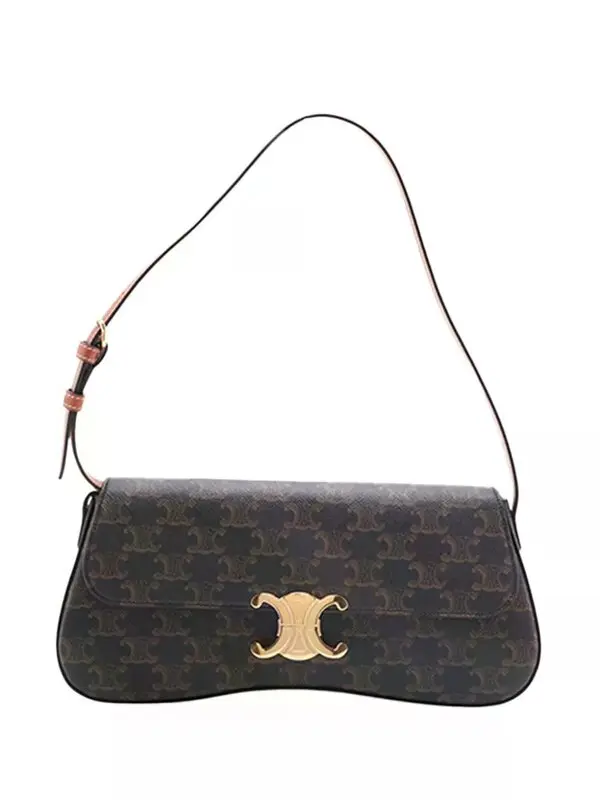 Celine 2015-2026 Triomphe Coated Canvas Lola Shoulder Bag - Brown