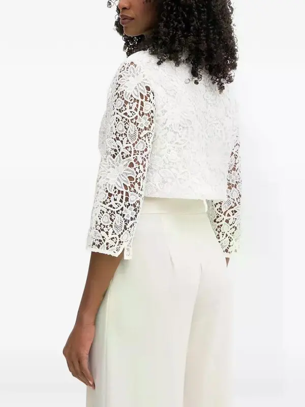 MORGAN Lace Overlay Cropped Jacket