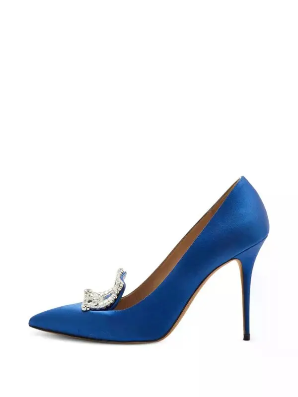 Manolo Blahnik Borlak Crystal-embellished Pumps - Blue