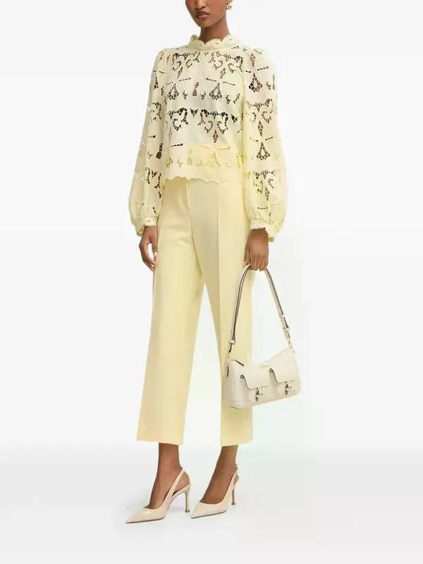 MORGAN Guipure Lace High Neck Blouse