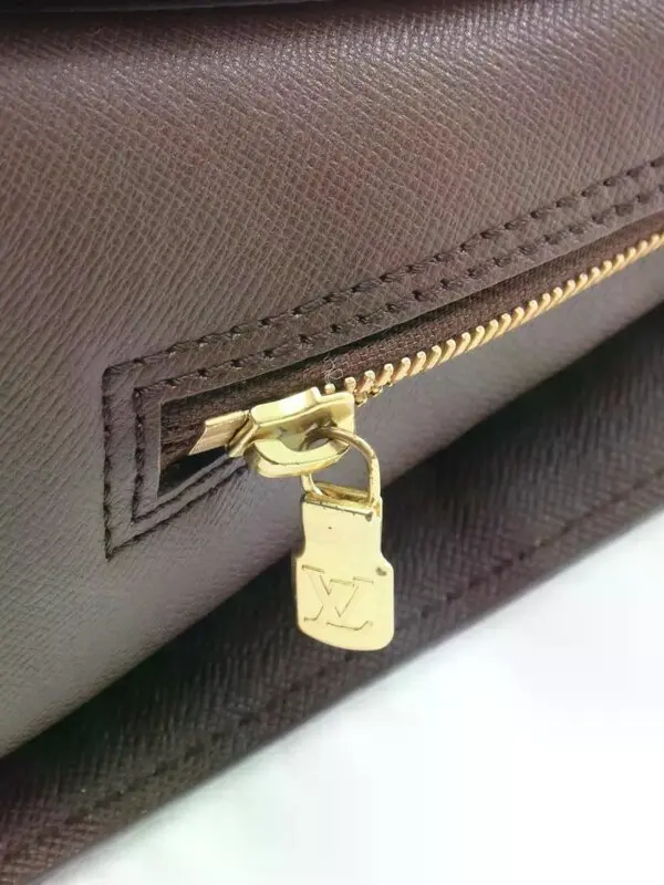 LOUIS VUITTON 2004 Triana Damier Ébène-pattern Handbag