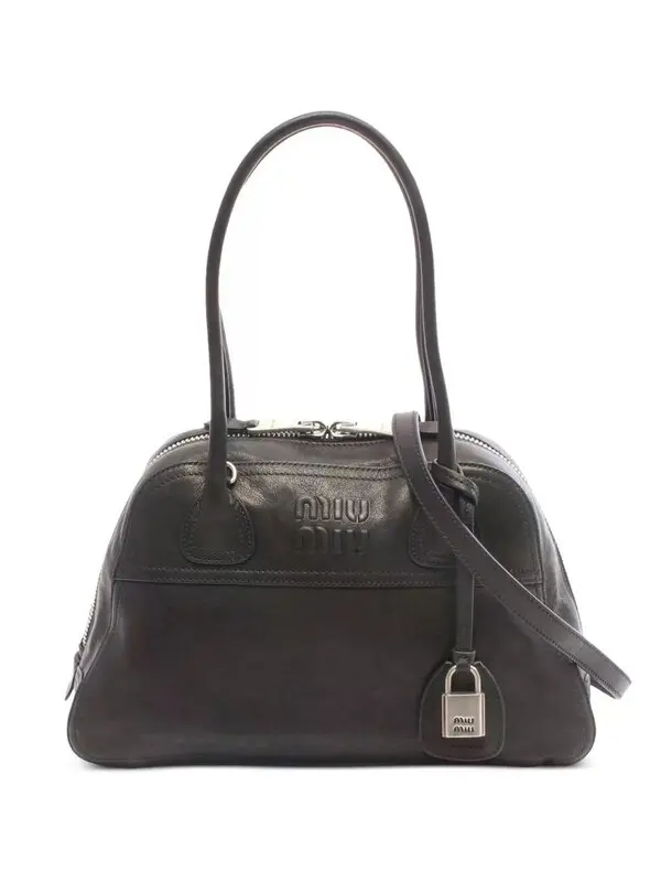 Miu Miu Padlock Detail Tote Bag - Black