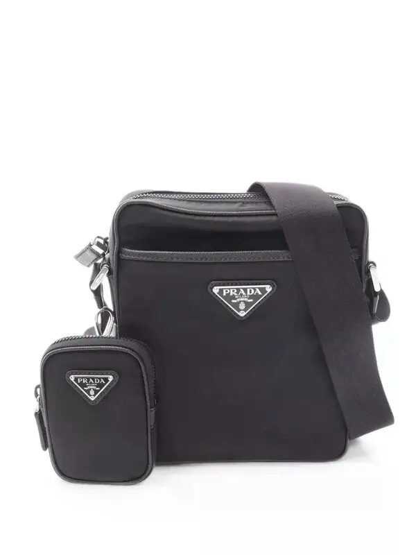 Prada 2020s Tessuto Saffiano Shoulder Bag - Black