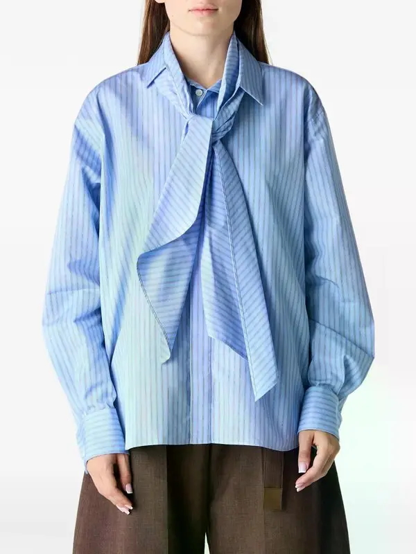 Sacai Striped Pussy-bow Shirt