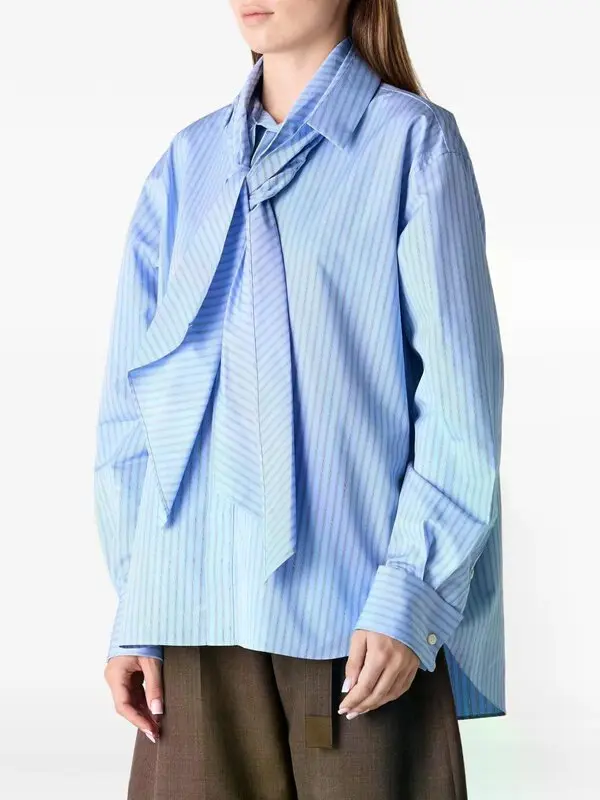 Sacai Striped Pussy-bow Shirt