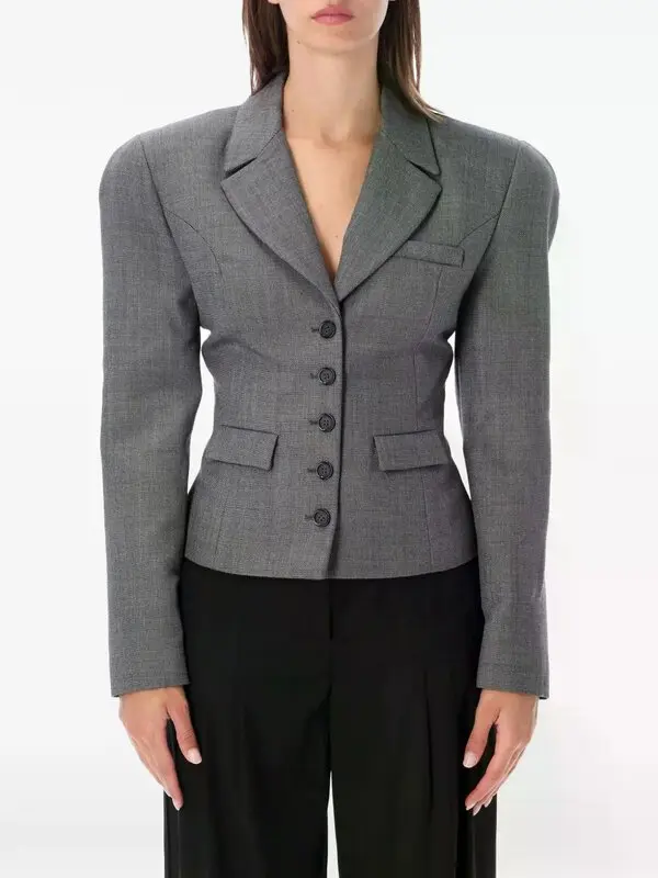 Magda Butrym Belted Storm-flap Blazer - Grey