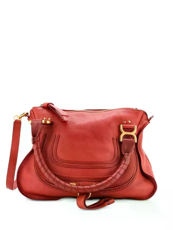Chloé Marcie Leather Satchel - Red