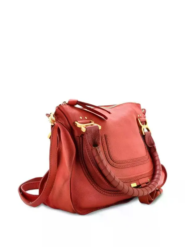 Chloé Marcie Leather Satchel - Red