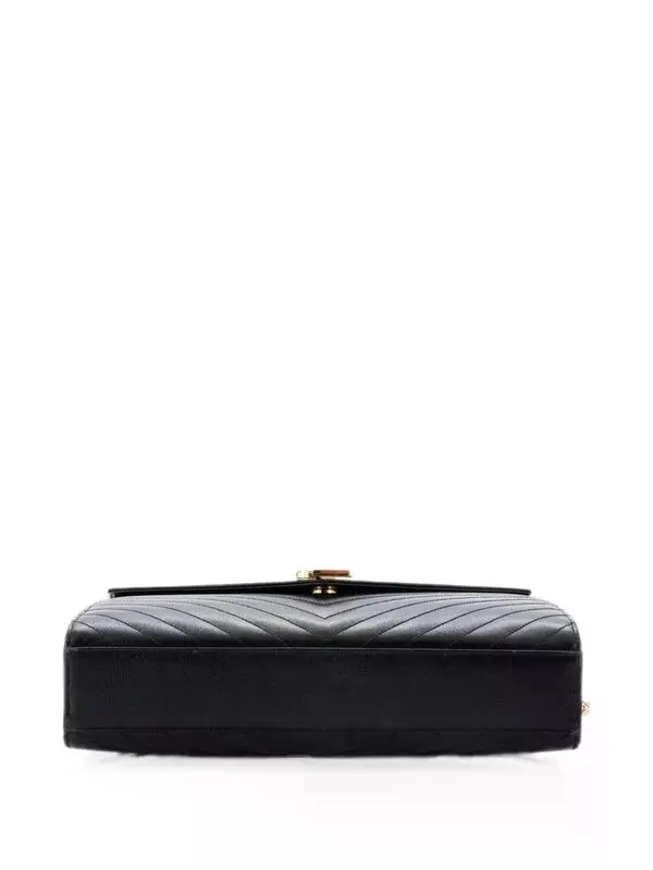 Saint Laurent Classic Monogram Envelope Satchel Matelasse Chevron Leather Large Shoulder Bag