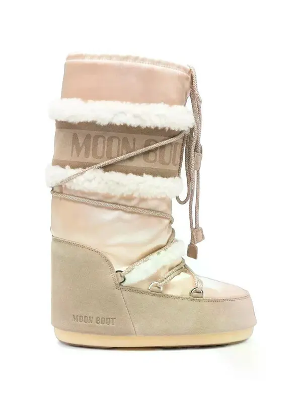 Moon Boot Suede-trim Faux-shearling Boots