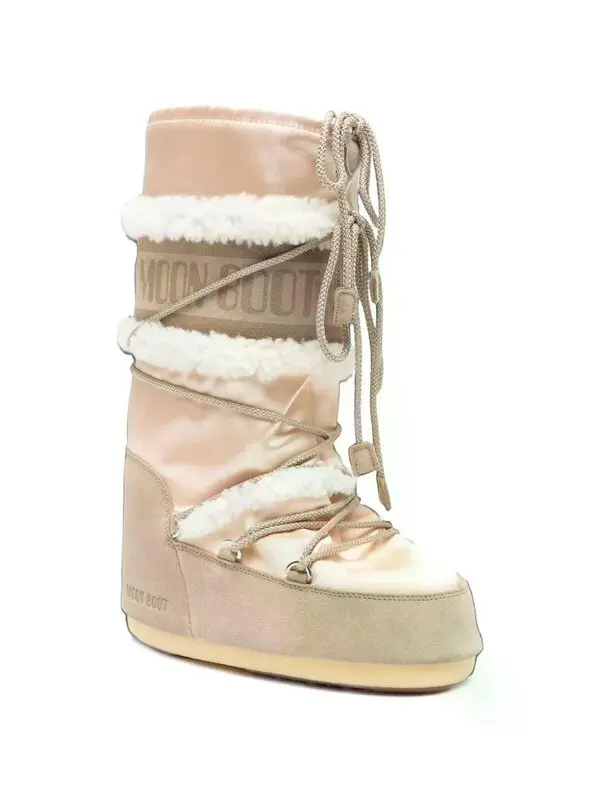 Moon Boot Suede-trim Faux-shearling Boots