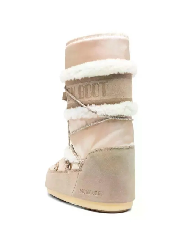 Moon Boot Faux-shearling Trimmed Boots - Neutrals