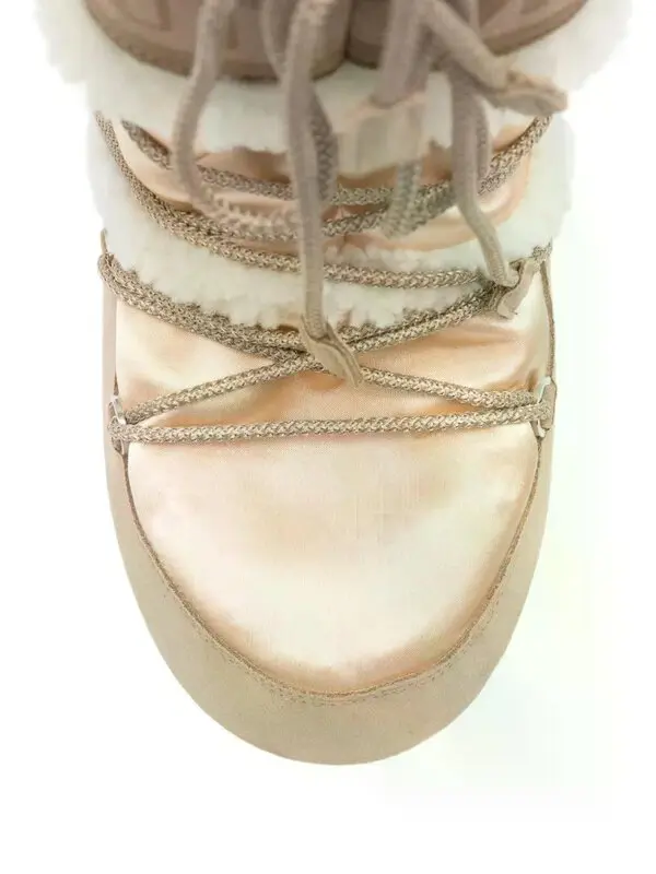 Moon Boot Faux-shearling Trimmed Boots - Neutrals