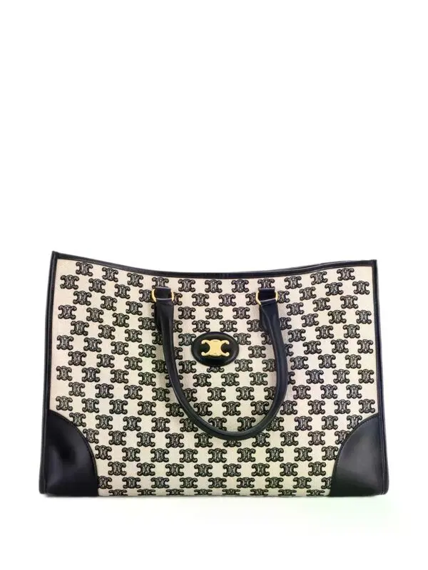 Celine Horizontal Cabas Triomphe Canvas Tote Bag