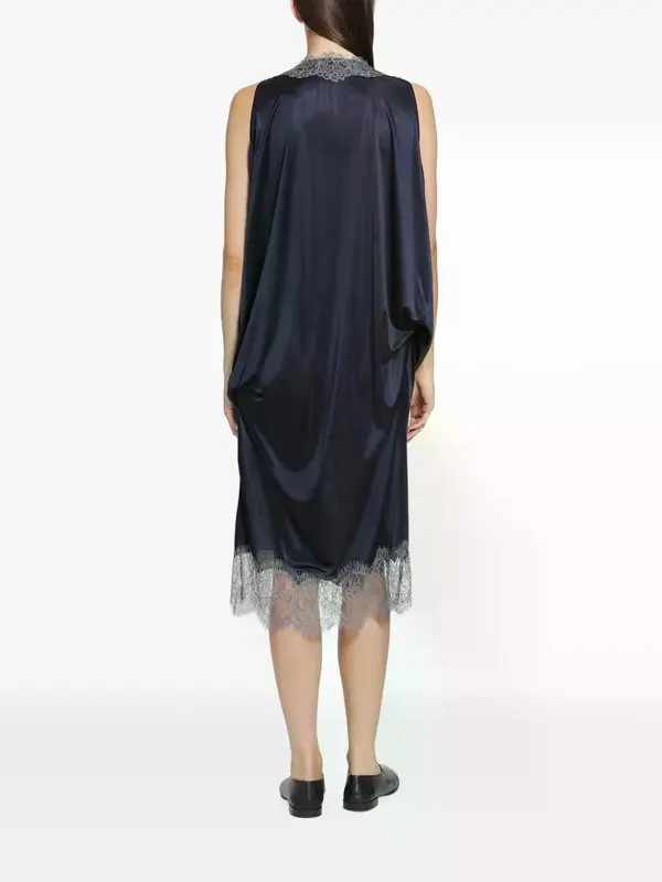 PILLINGS Lace-trimmed Draped Midi Dress