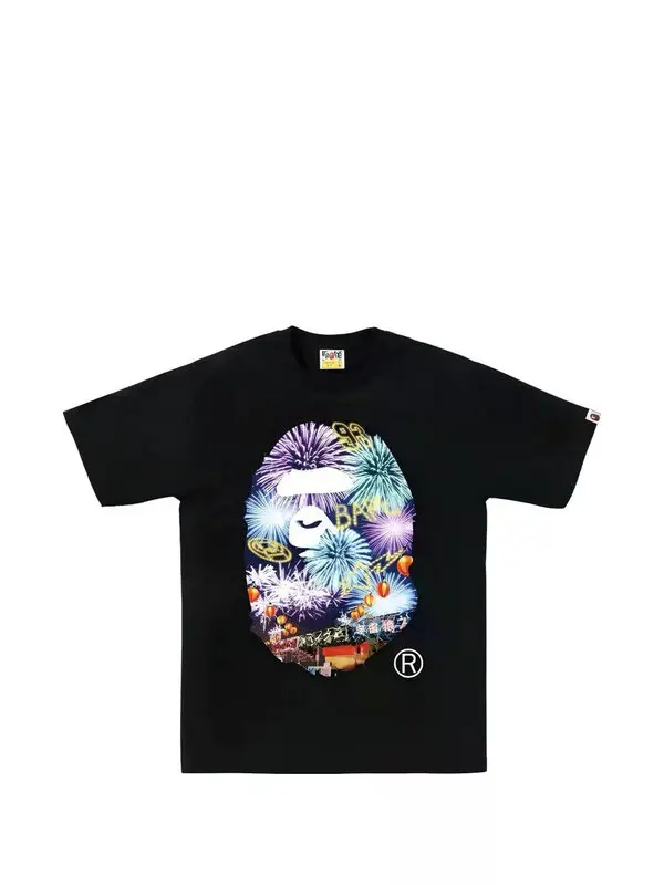 A BATHING APE Firework Ape Head T-shirt - Black